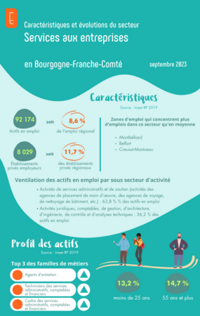 Infographie secteur - Services aux entreprises - Emfor BFC