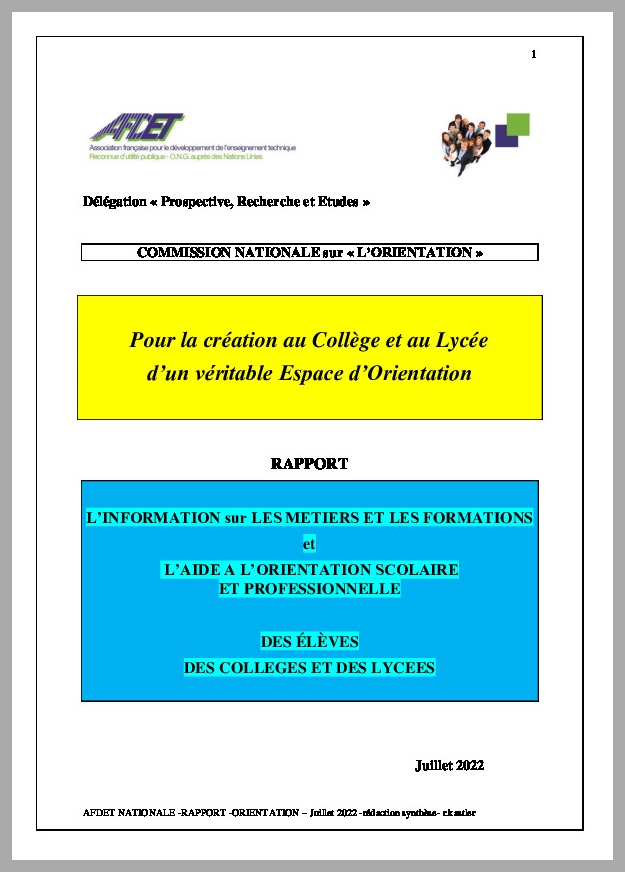 Pour la création au Collège et au Lycée d’un véritable Espace d ...