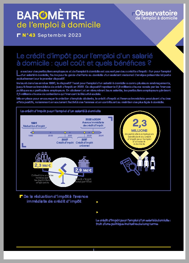 Le crédit d’impôt pour l’emploi d’un salariéà domicile : quel coût et quels bénéfices ? - Emfor BFC